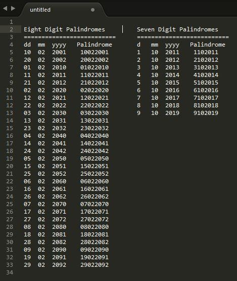 Palindromic Dates | Counterintuitive Fall 2024